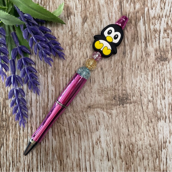 Hand Crafted | Office | Writing Pen Bird Cow Bear Artisan Beaded Custom ...